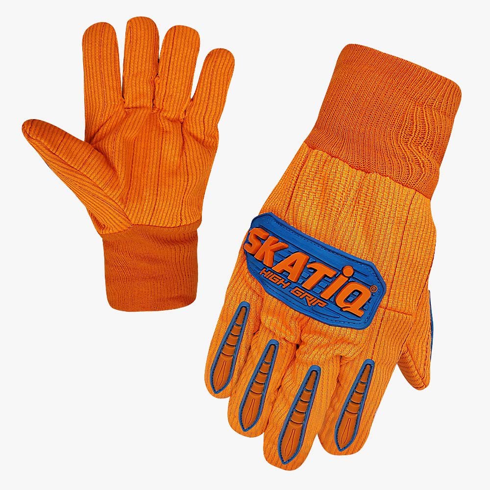 HI-VIZ Cotton/Polyester Corded Impact Protection Glove – Skatiq Gloves